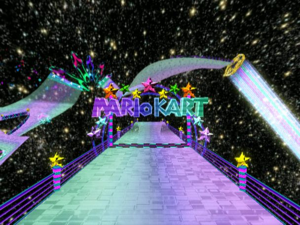 Krystal Road (Rainbow Road Texture) - Custom Mario Kart