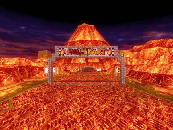 Hellish Volcano (Grumble Volcano Texture) - Custom Mario Kart
