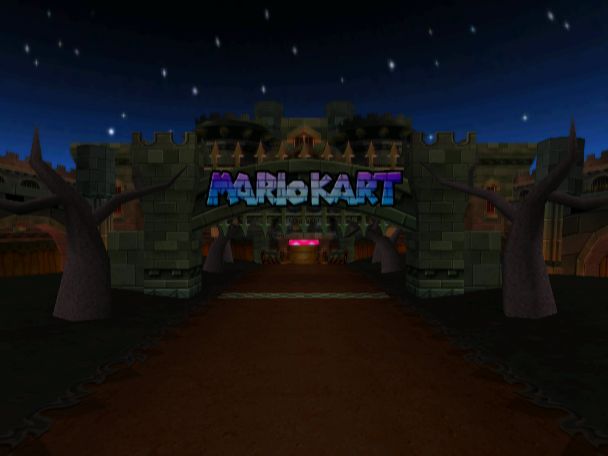 Night Sky Castle (Bowser's Castle Texture) - Custom Mario Kart