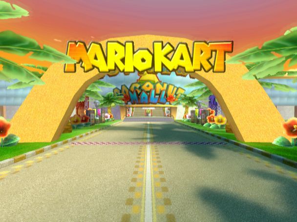 Sunset Coconut Mall (Coconut Mall Texture) - Custom Mario Kart