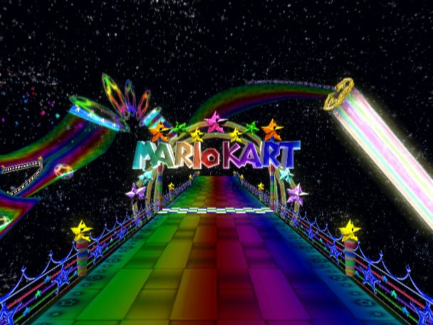 Inverted Rainbow Road (Rainbow Road Texture) - Custom Mario Kart