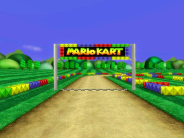 Grassland Circuit (SNES Mario Circuit 3 Texture) - Custom Mario Kart