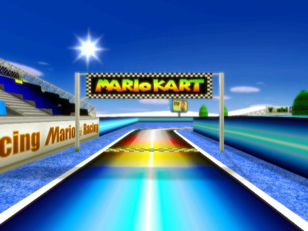 N64 Mario's Neon Raceway (N64 Mario Raceway Texture) - Custom Mario Kart