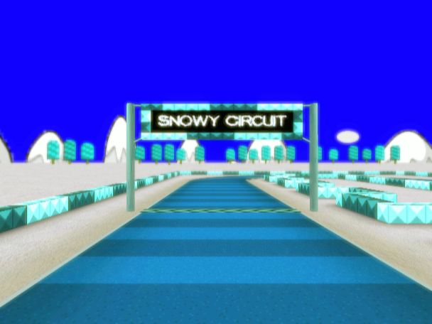 Snowy Circuit (SNES Mario Circuit 3 Texture) - Custom Mario Kart