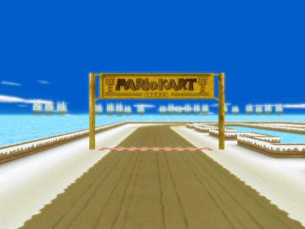 Snow Mario Circuit (SNES Mario Circuit 3 Texture) - Custom Mario Kart