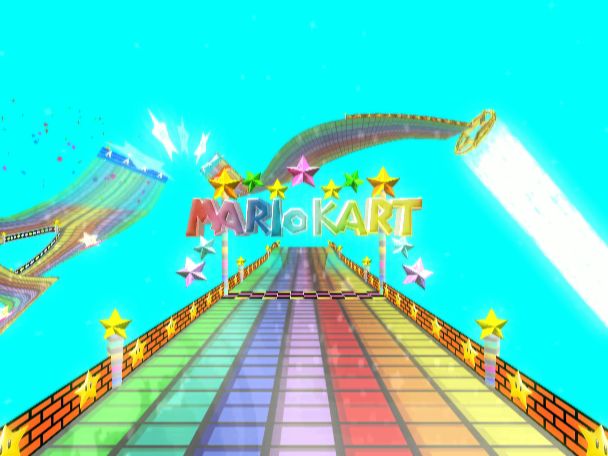 Retro Road (Rainbow Road Texture) - Custom Mario Kart