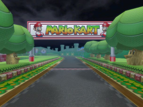 Rainy GCN Mario Circuit (GCN Mario Circuit Texture) - Custom Mario Kart